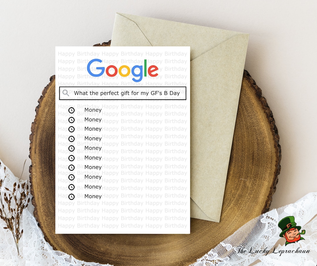 Google Birthday Card, Funny Birthday Card, Card for Her, Joke Card - Etsy