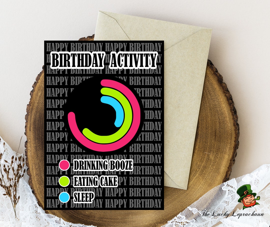 Activity Birthday Card, Funny Birthday Card, Card for Him Her, Apple ...