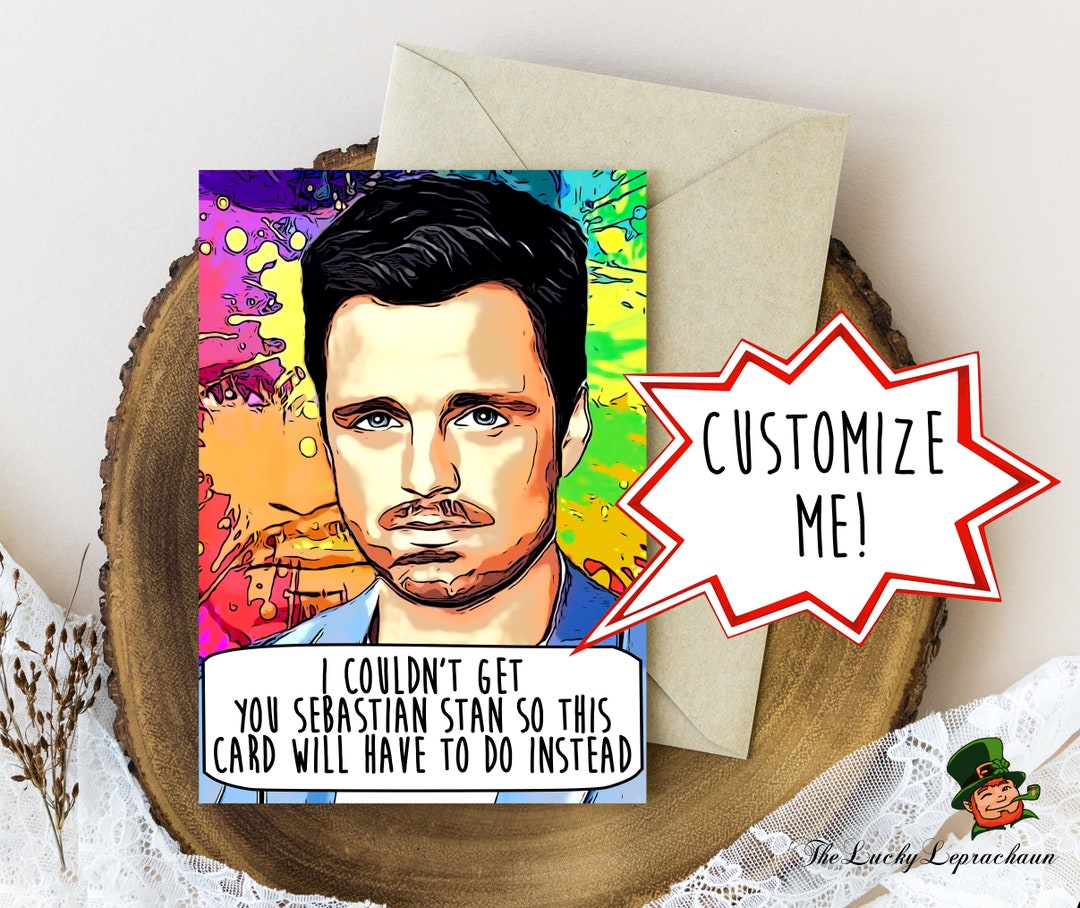 Sebastian Stan Birthday Card, Funny Birthday Card, - Etsy