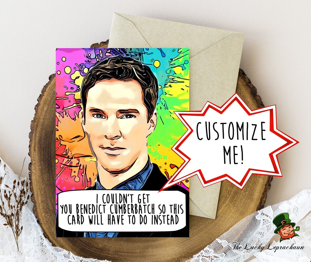 Benedict Cumberbatch Birthday Card, Funny Birthday Card, - Etsy