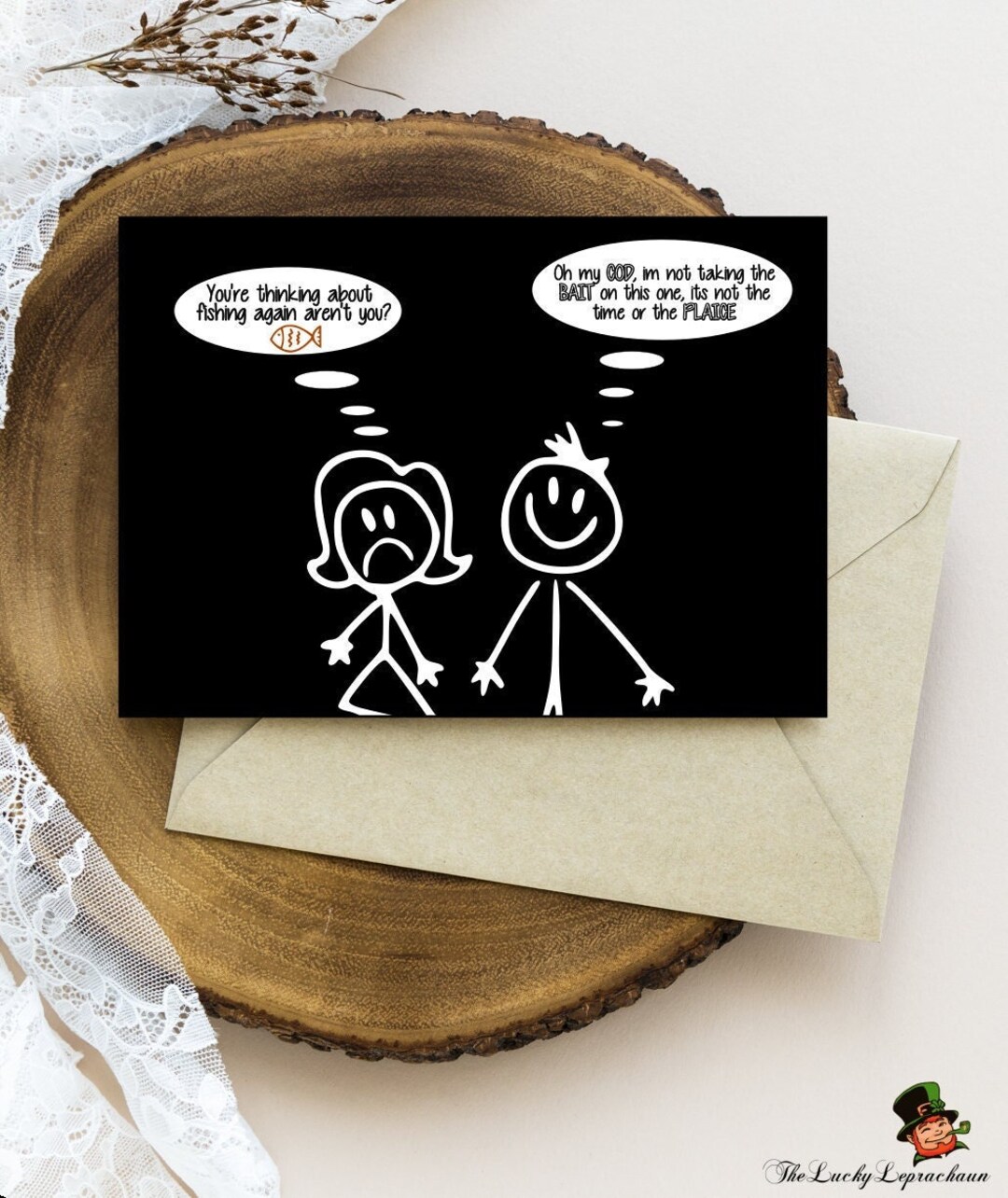 Fishing Card, Funny Card, Stick Man Card, - Etsy