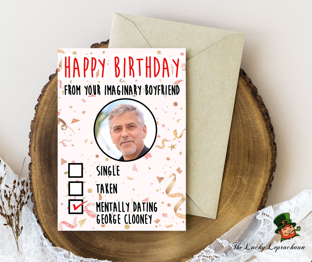 George Clooney Birthday Card, Funny Birthday Card, - Etsy