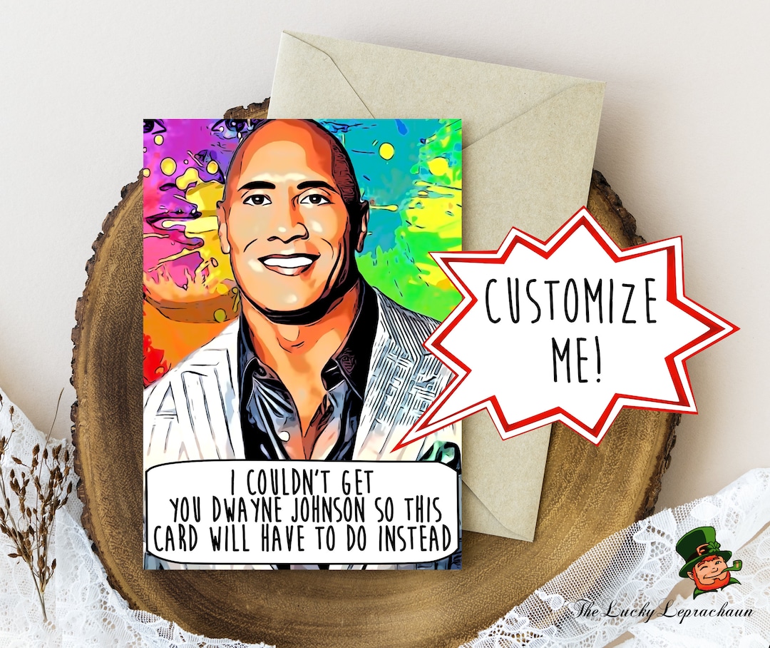 Dwayne Johnson Birthday Card, Funny Birthday Card, - Etsy