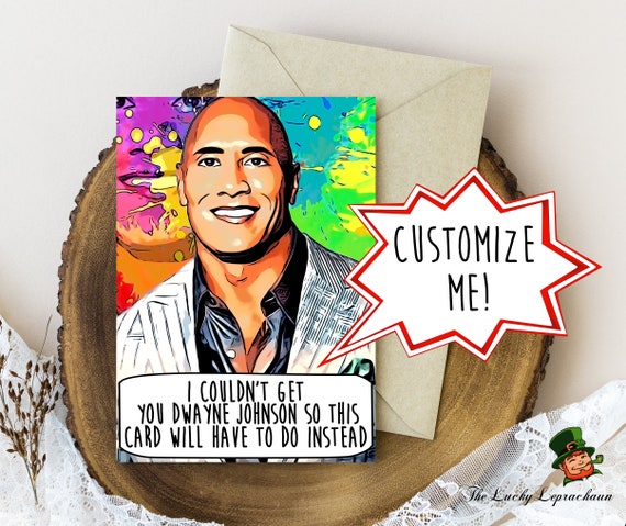 Dwayne Johnson Birthday Card Funny Birthday Card - Etsy UK