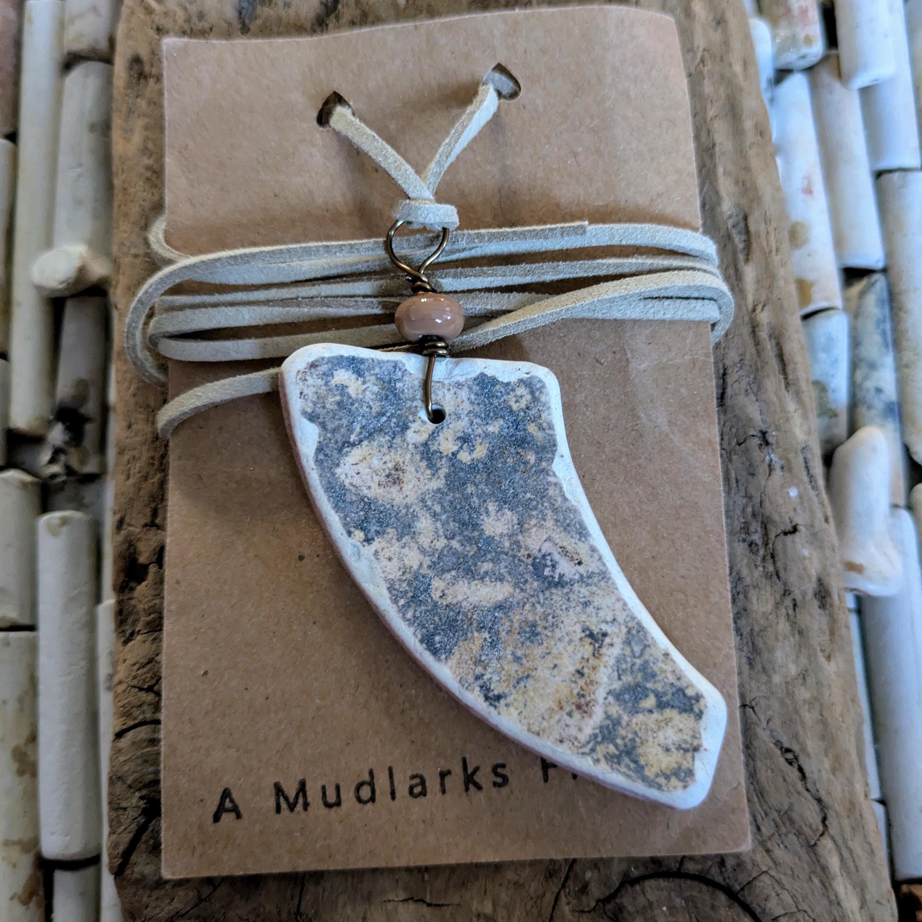 Handmade Upcycled Vintage Beach Pottery Pendant Necklace Combined With ...