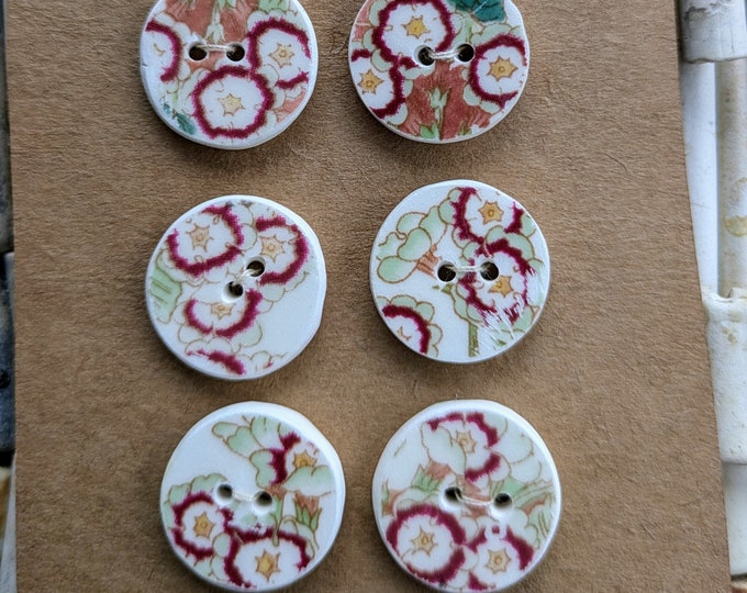 6 X Handmade Upcycled Vintage Plate Buttons. June T. - Etsy