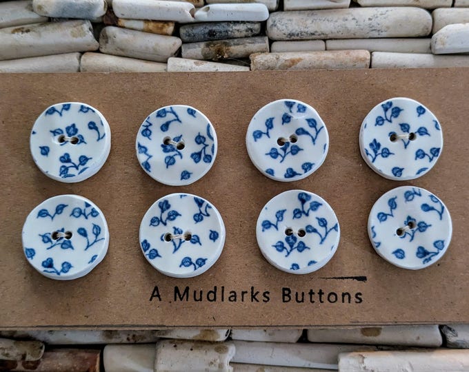 8 X Handmade Upcycled Vintage Blue and White Plate Buttons. JY7/JY5 - Etsy