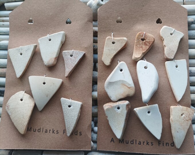 15 X Handmade Upcycled Mudlark Found Sea Pottery Pieces With Top ...