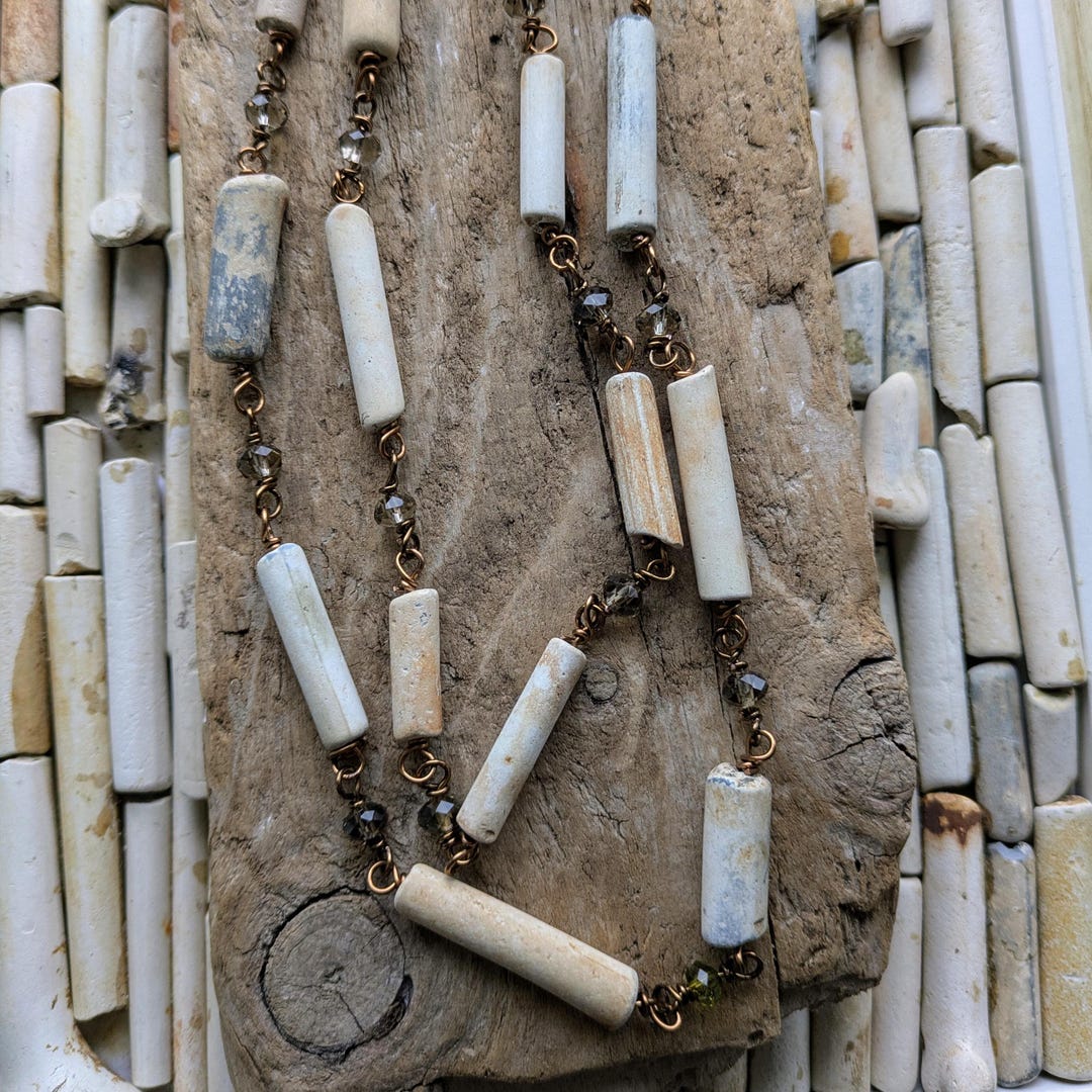 Handmade Upcycled Vintage Clay Pipe Necklace and Earrings Set Combined ...