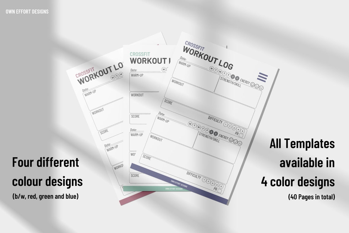 Printable Crossfit WOD Planner Daily Workout Notebook Personal Wods ...