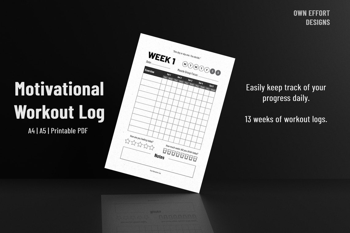 Printable Crossfit Log Book Daily Fitness Workout Notebook Digital ...