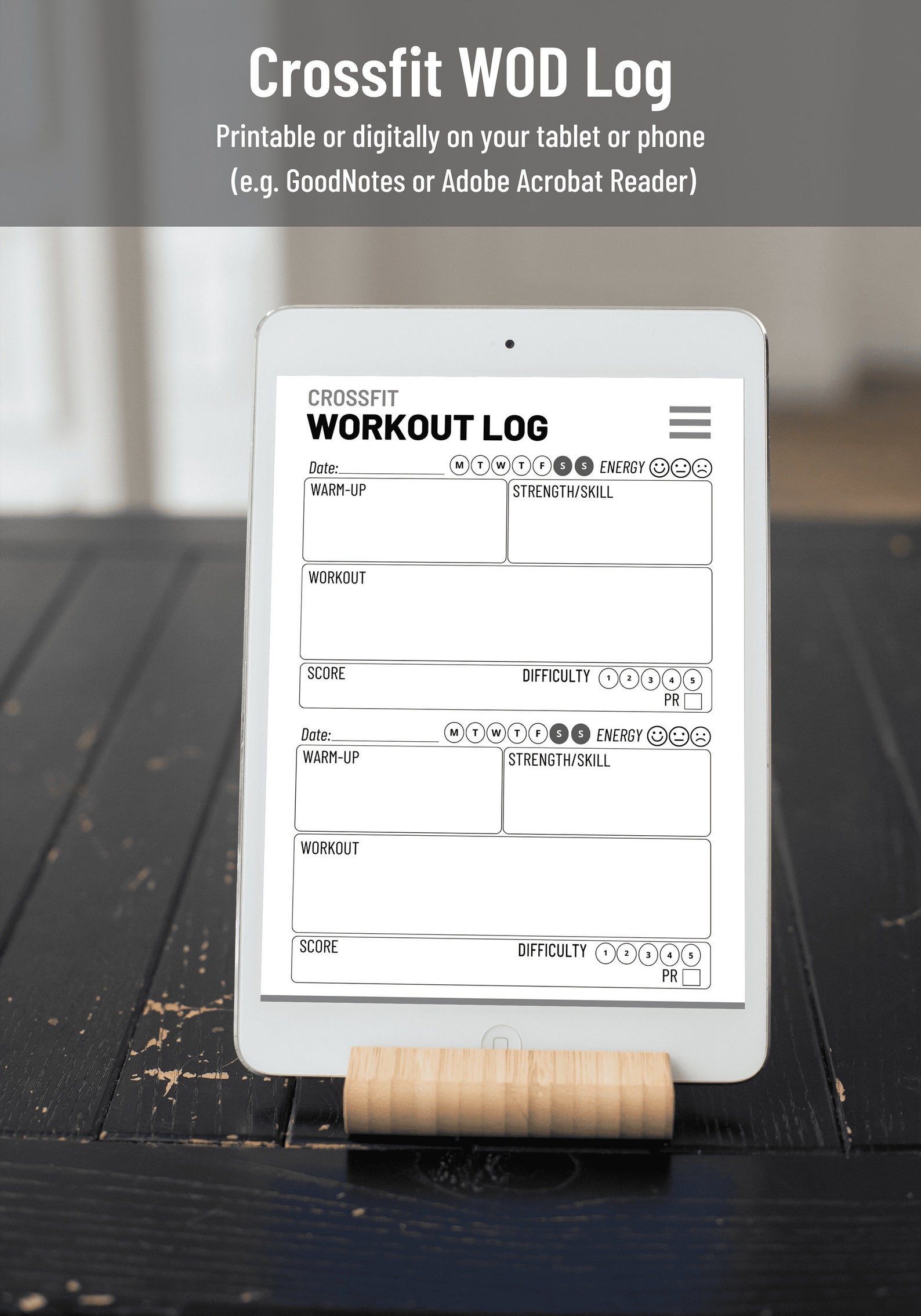 Printable Crossfit WOD Planner Daily Workout Notebook Personal Wods ...