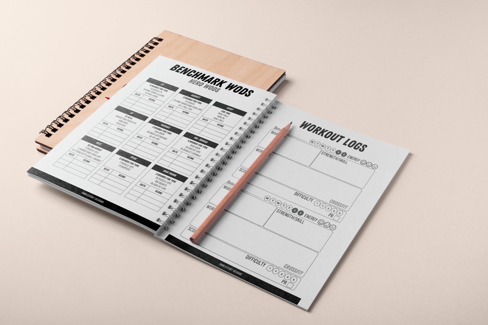 Printable Crossfit Workout Journal Daily Workout Planner Notebook ...