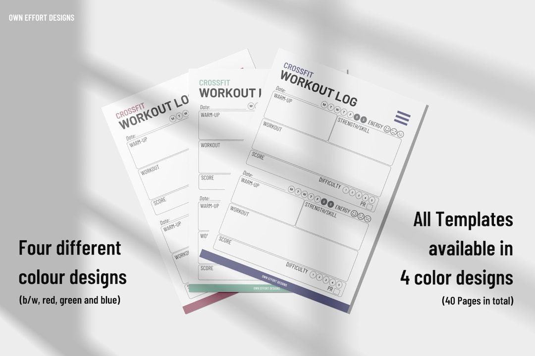 Printable Crossfit WOD Planner Daily Workout Notebook Personal Wods ...