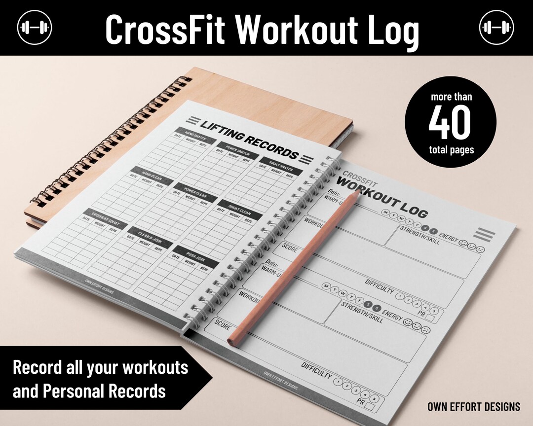 Crossfit WOD Planner Daily Printable Fitness Workout Notebook Personal ...