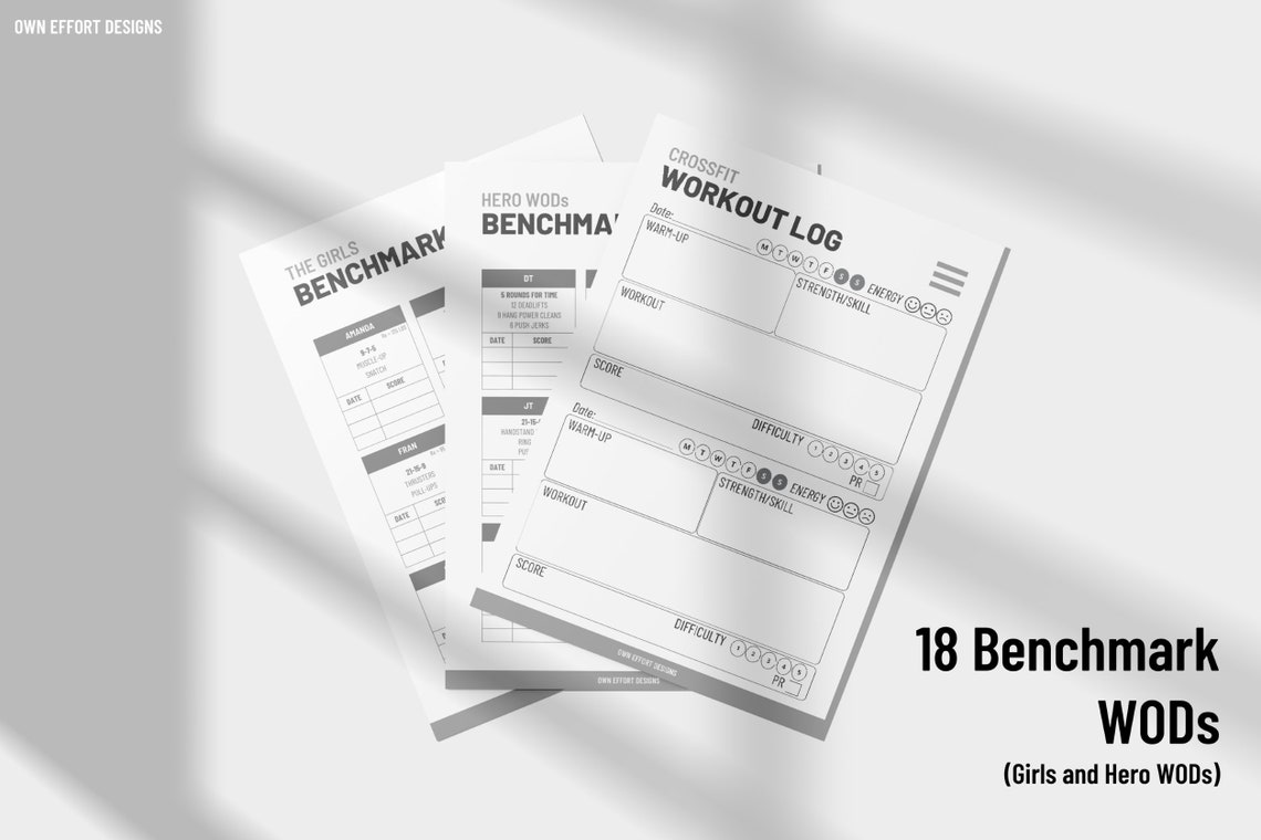 Printable Crossfit WOD Planner Daily Workout Notebook Personal Wods ...