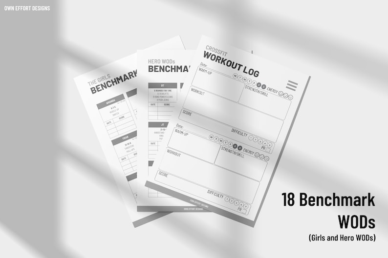 Printable Crossfit WOD Planner Daily Workout Notebook Personal Wods ...