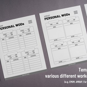 Printable Crossfit WOD Planner Daily Workout Notebook Personal Wods ...