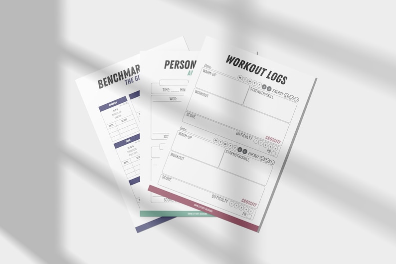 Printable Crossfit Workout Journal Daily Workout Planner Notebook ...