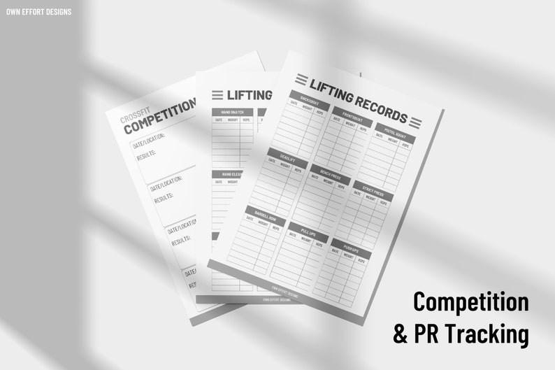 Printable Crossfit WOD Planner Daily Workout Notebook Personal Wods ...