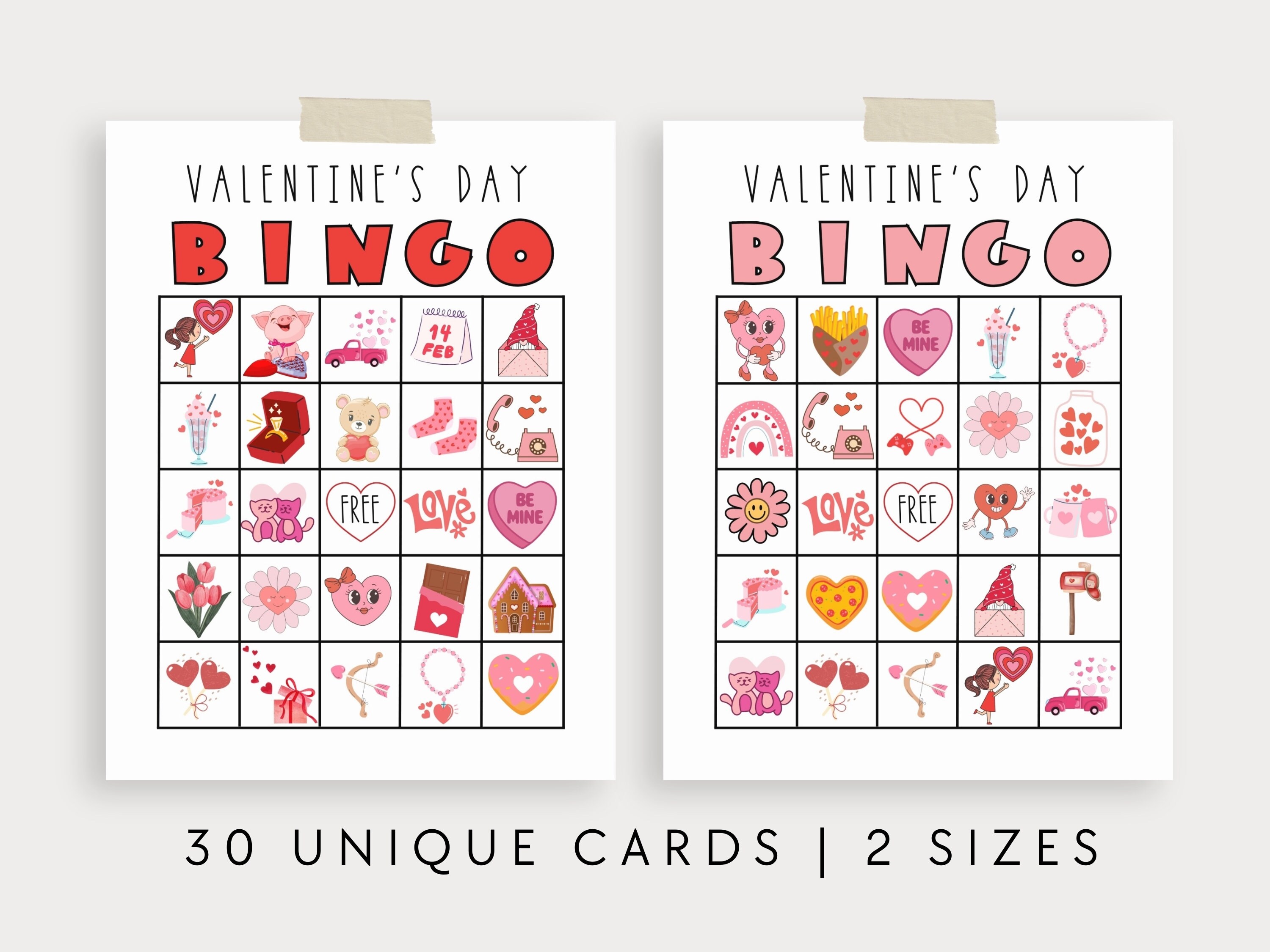 Kids Valentine's Day Bingo Cards, Printable Valentine's Day Bingo ...