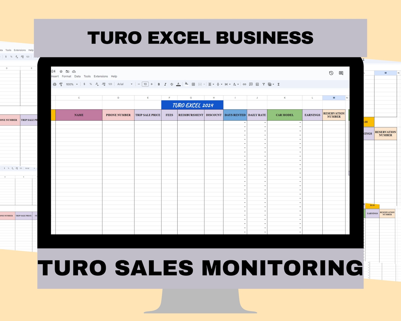TURO Excel Sales Monitoring Template Sales Monitoring - Etsy