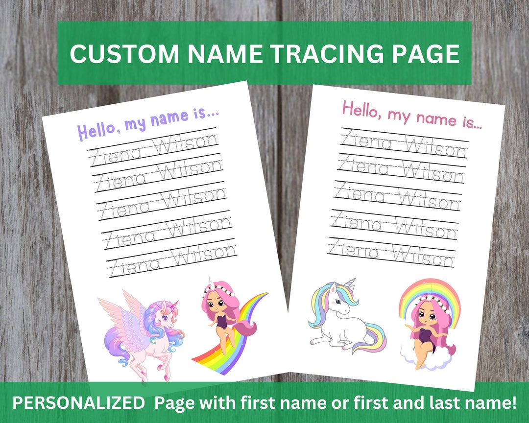 Custom Name Tracing Sheet Handwriting Practice Personalized Name ...