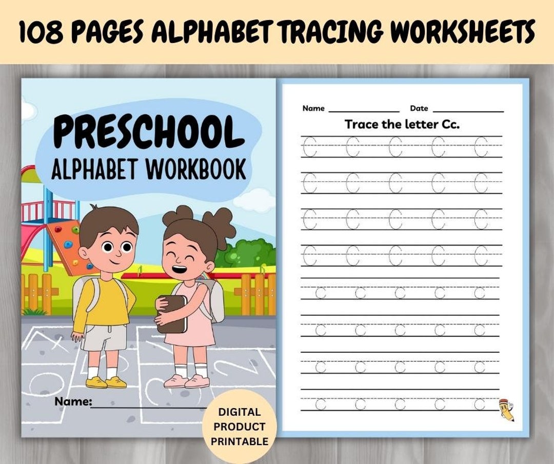 Alphabet Worksheets Printable Tracing Coloring Homeschool Teacher Kids ...