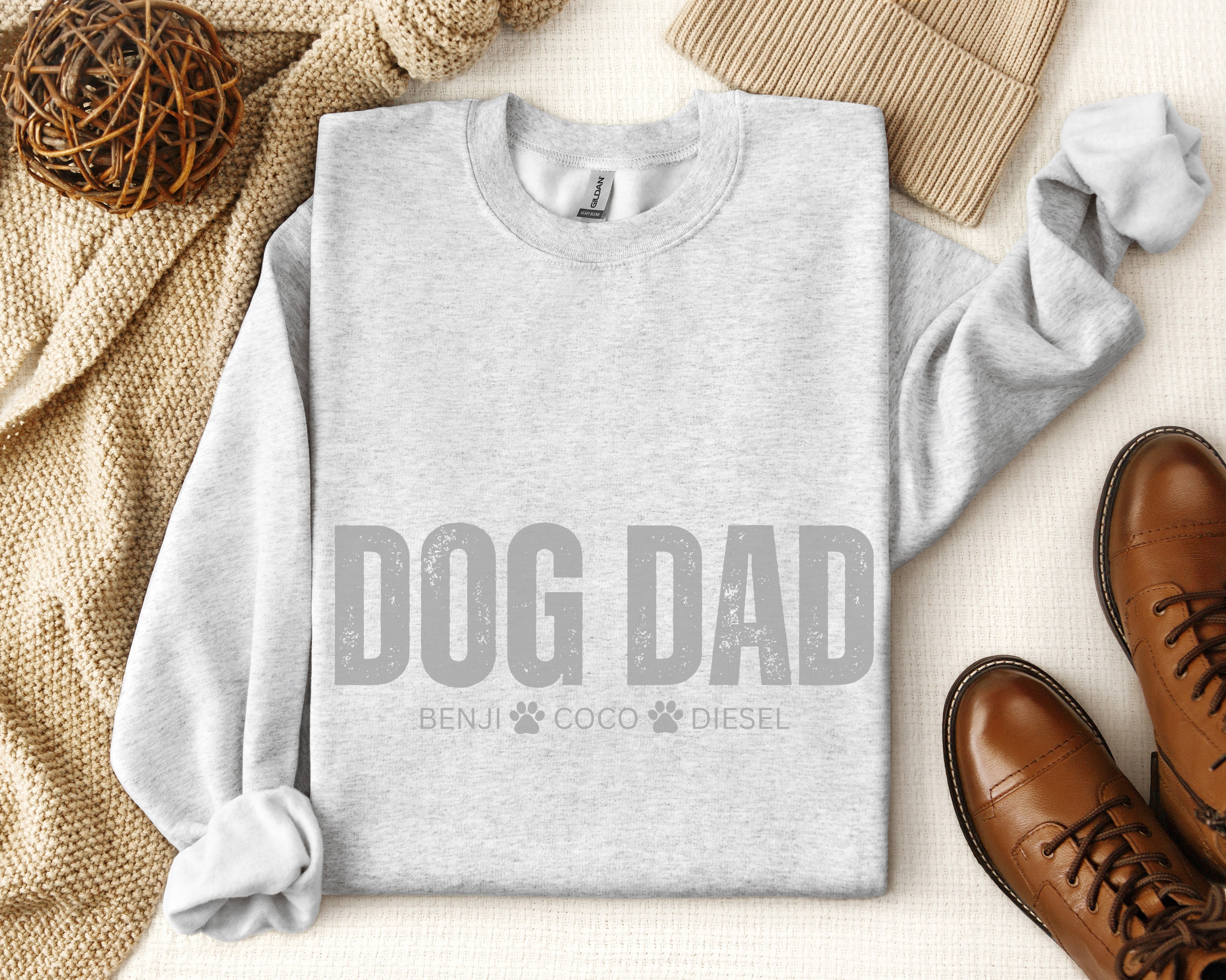 Custom Dog Dad Sweatshirt, New Dog Dad Shirt, Dog Dad Sweater With Dog ...
