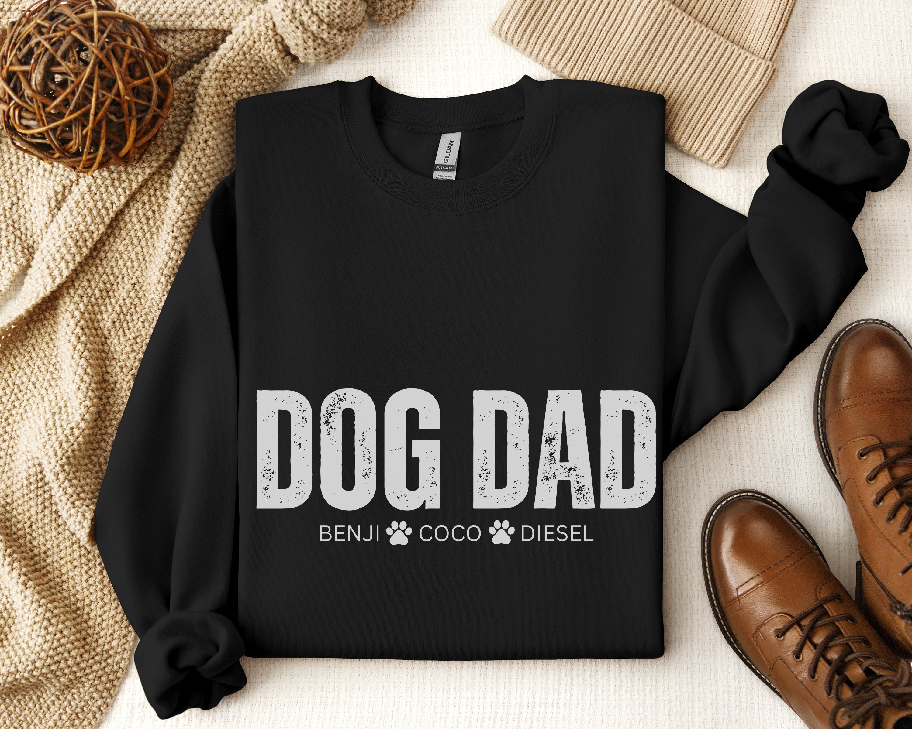 Custom Dog Dad Sweatshirt, New Dog Dad Shirt, Dog Dad Sweater With Dog ...