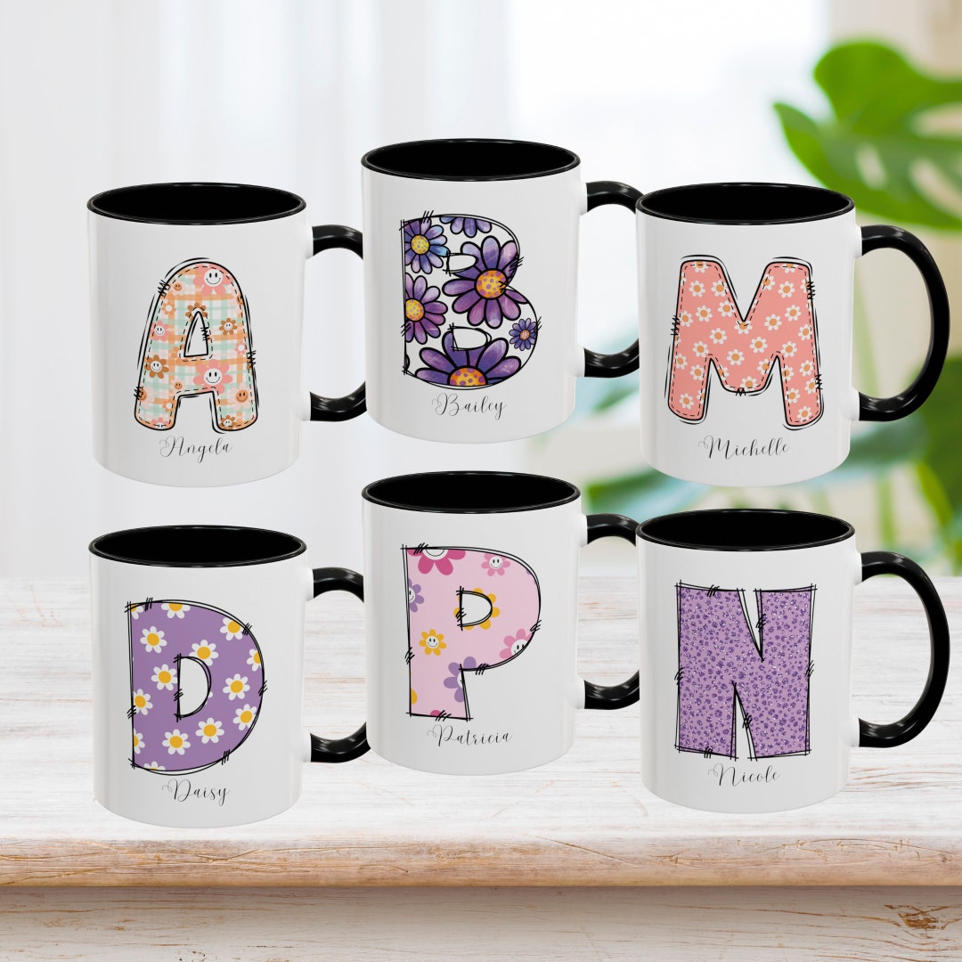 Custom Name Coffee Mug With First Name, Custom Initial Mug, Teen ...