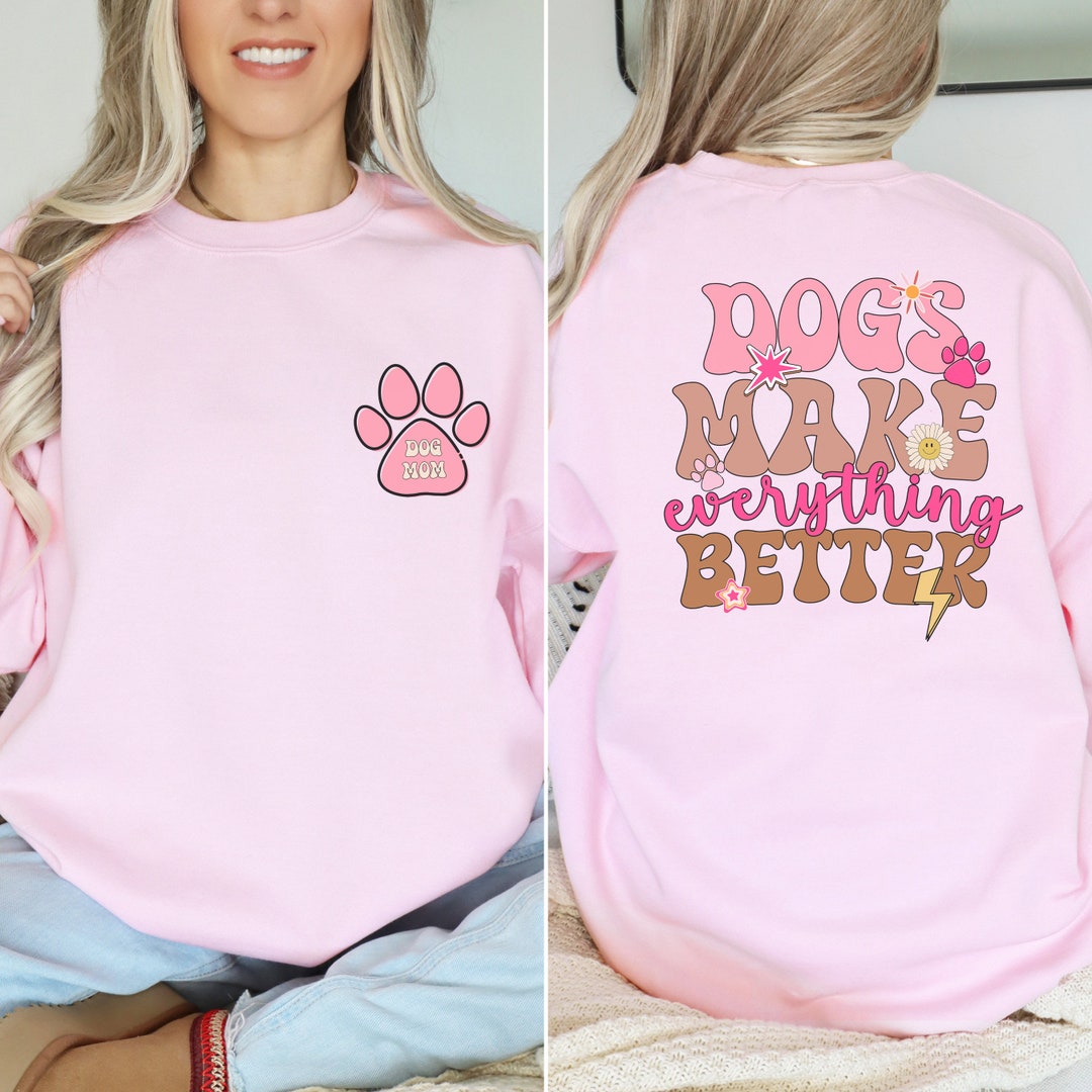 Dog Mom Sweatshirt, Groovy Dog Mom Crewneck, Trendy Dog Mom Sweater ...