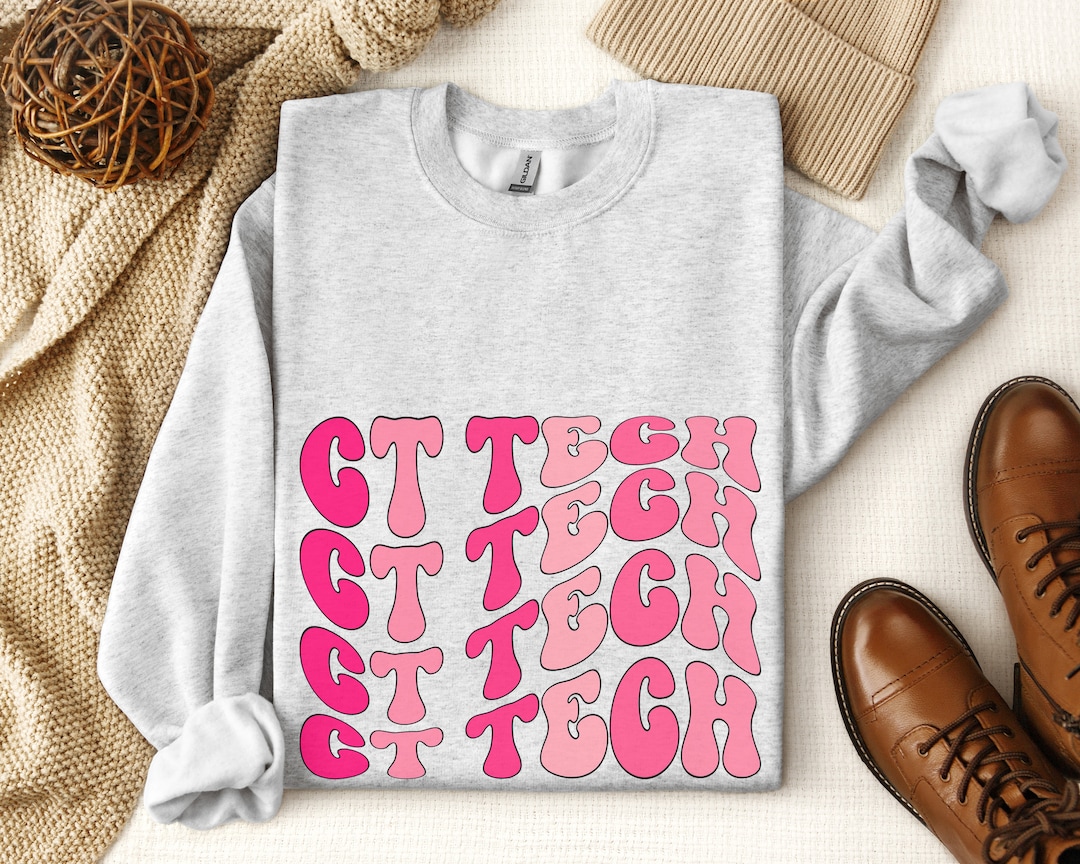 Groovy Pink CT Tech Sweatshirt, CT Technologist Sweater, Rad Tech ...