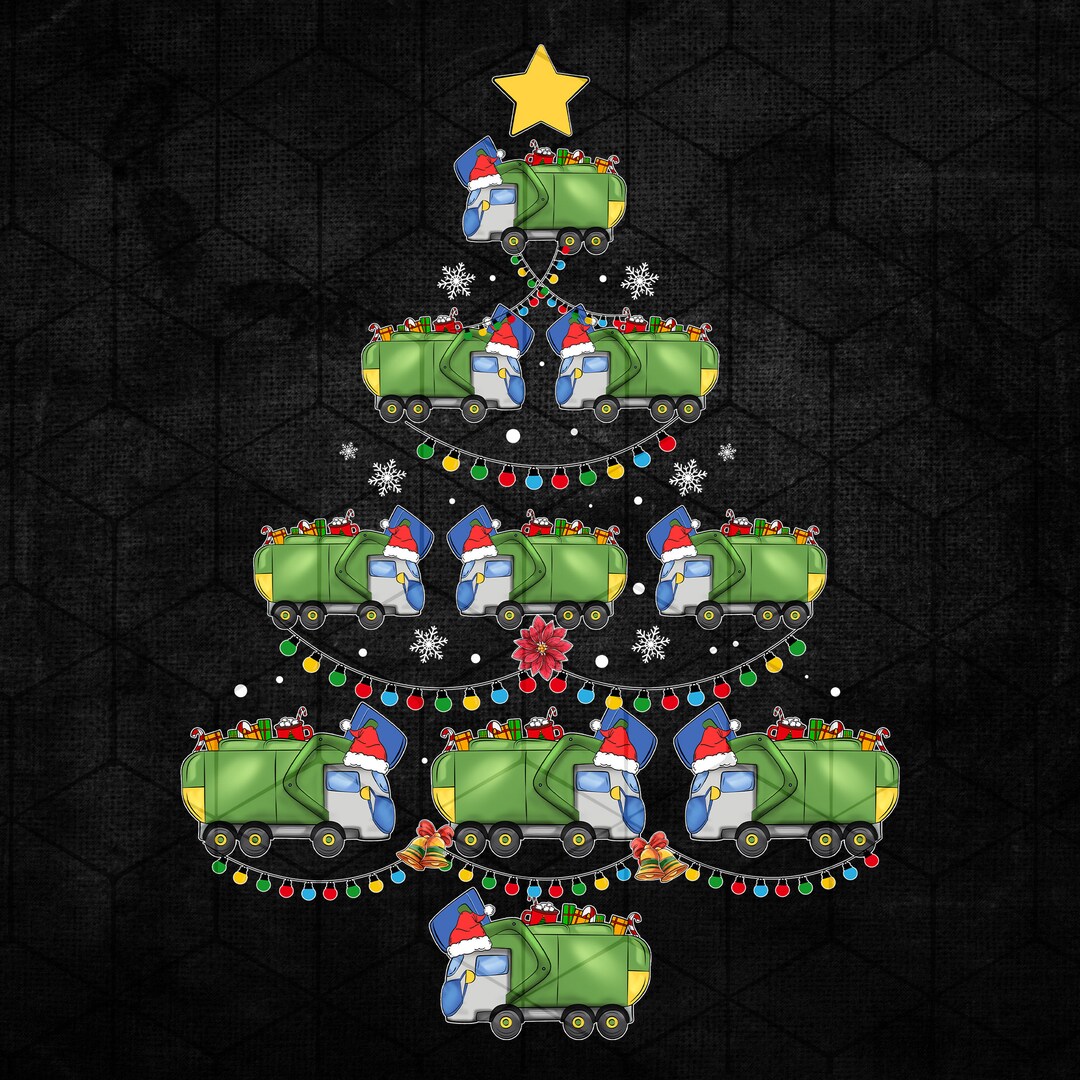 Garbage Truck Christmas Tree Png, Merry Christmas Truck Png, Trash ...