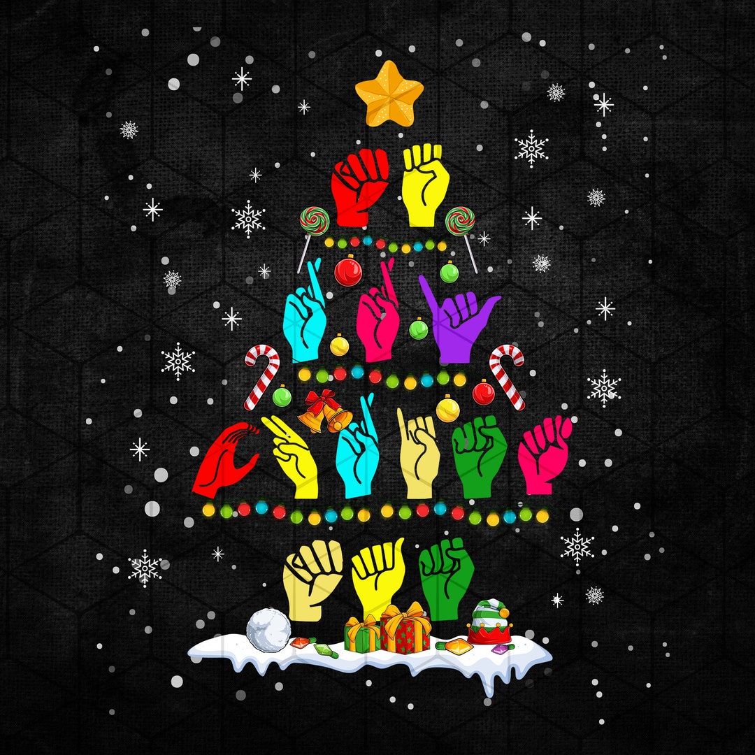 American Sign Language Christmas Tree Png, Merry Christmas ASL Png, ASL ...