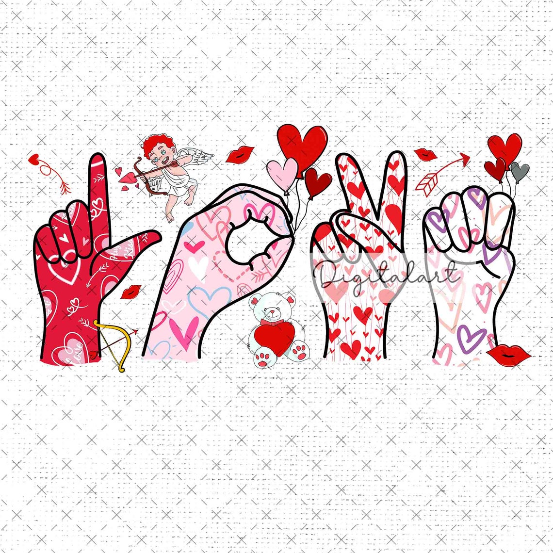 ASL Valentines Png, Love Sign Language Png, Valentine Day Png, ASL Love ...