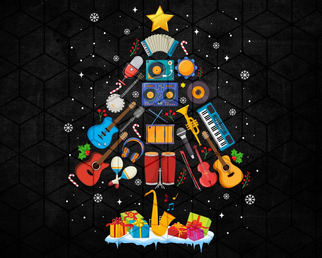 Musical Instrument Christmas Tree Png Christmas Tree Png - Etsy