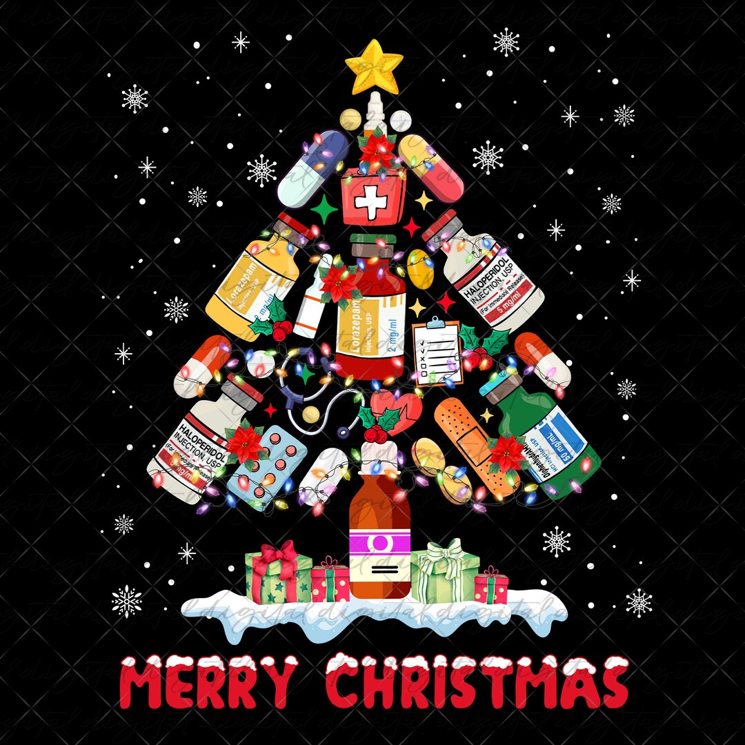 Pharmacy Christmas Tree Png ER Nurse Png Christmas ICU Nurse - Etsy UK