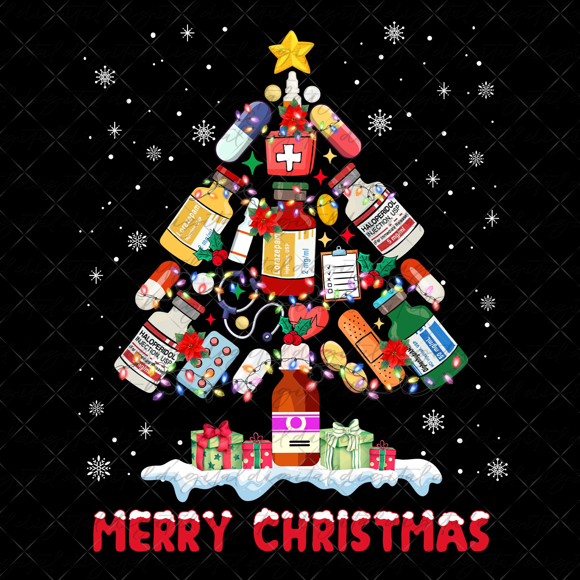 Pharmacy Christmas Tree Png ER Nurse Png Christmas ICU Nurse - Etsy UK