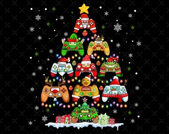 Video Game Controller Christmas Tree Png, Christmas Gamer Png, Gaming ...