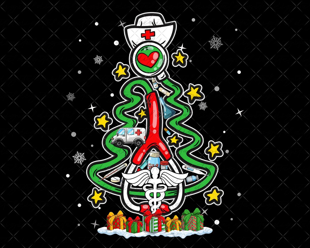 Nurse Stethoscope Christmas Tree Png Christmas Nurse Life - Etsy