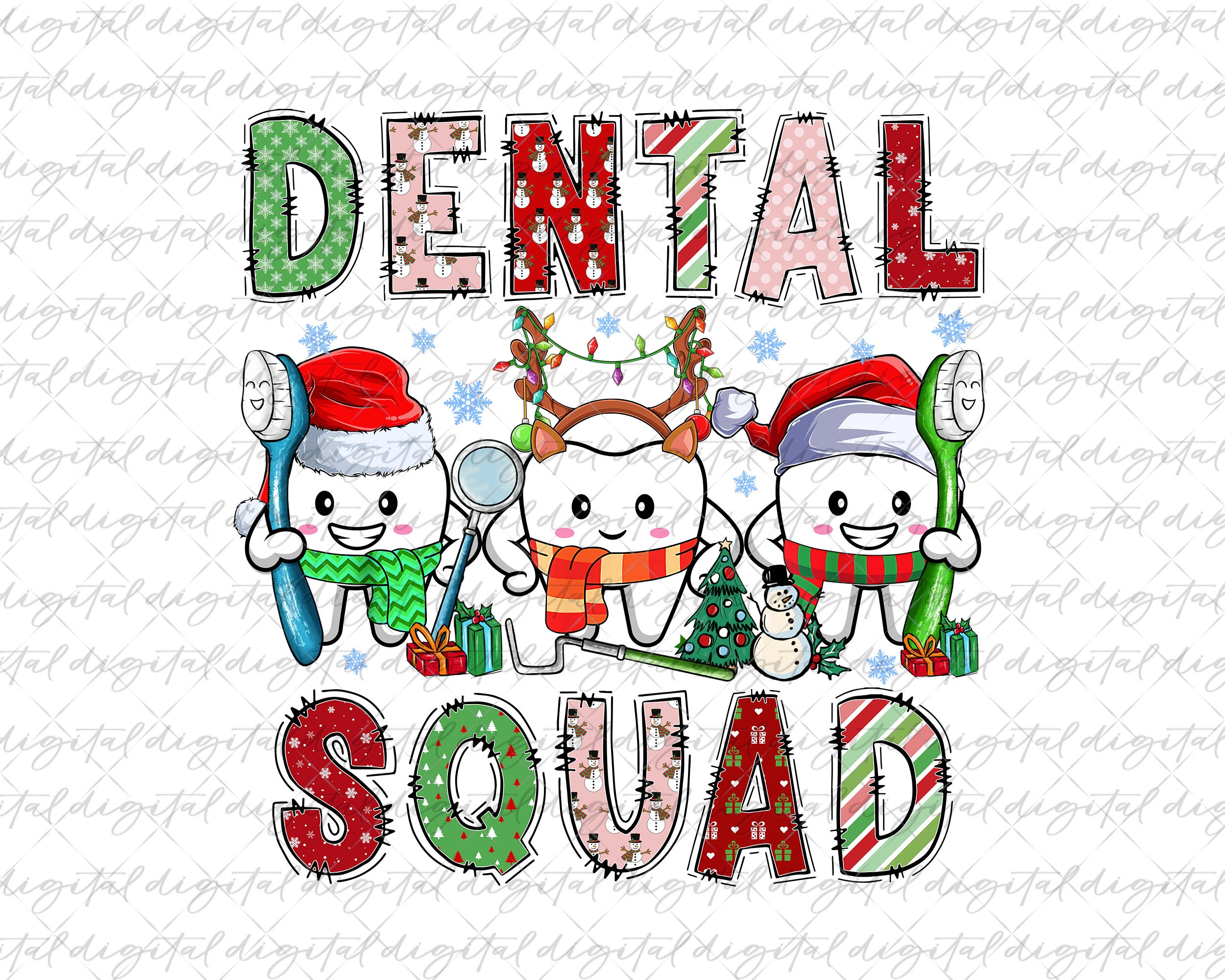 Christmas Dental Squad Png, Oh Dentistree Png, Dental Christmas Tree ...