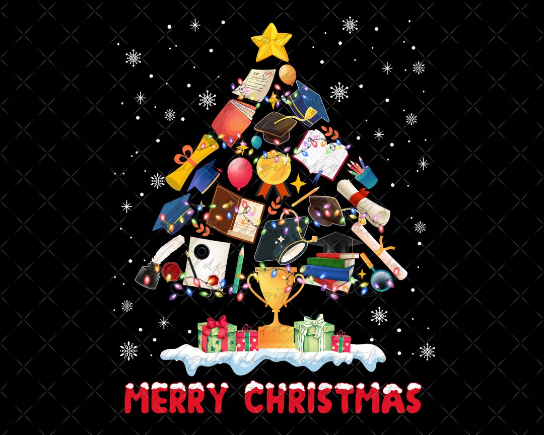 Graduation Christmas Tree Png, Christmas Graduate Life Png, Class of ...
