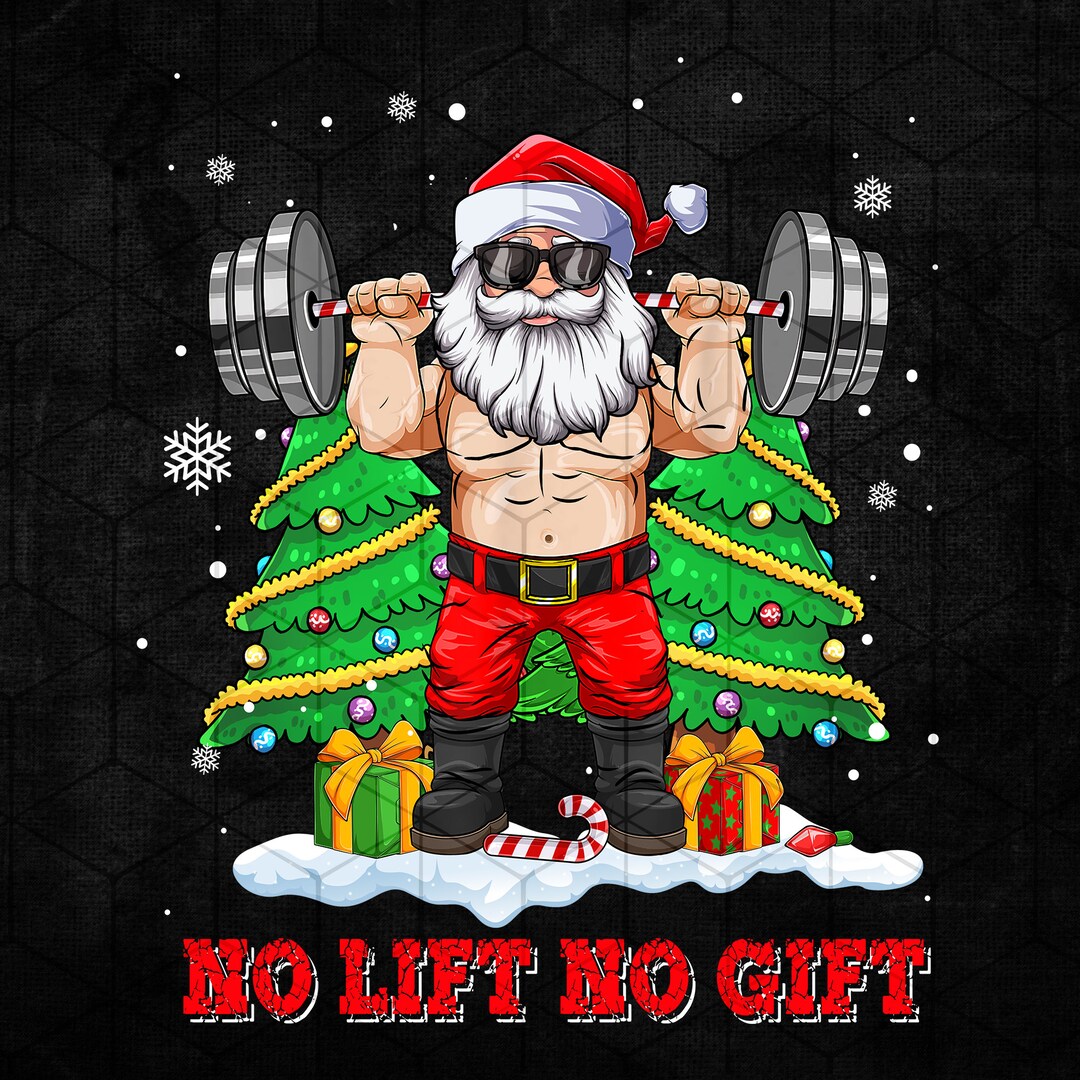 Christmas Weightlifting Png, Gymnastic Christmas Png, Santa Dead Lift ...