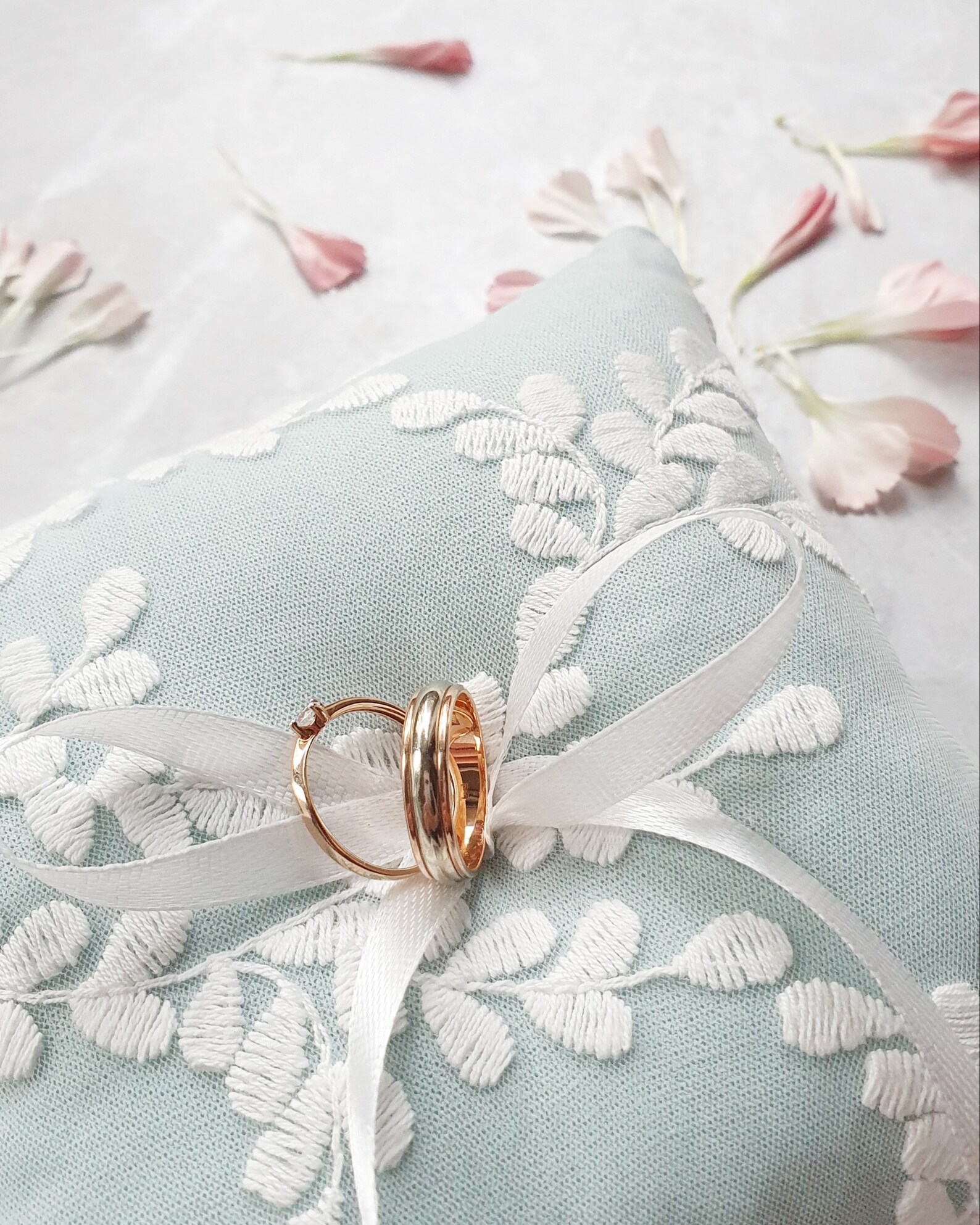 Sage Greenery Wedding Ring Pillow Bearer Pillow Classic Ring Holder ...