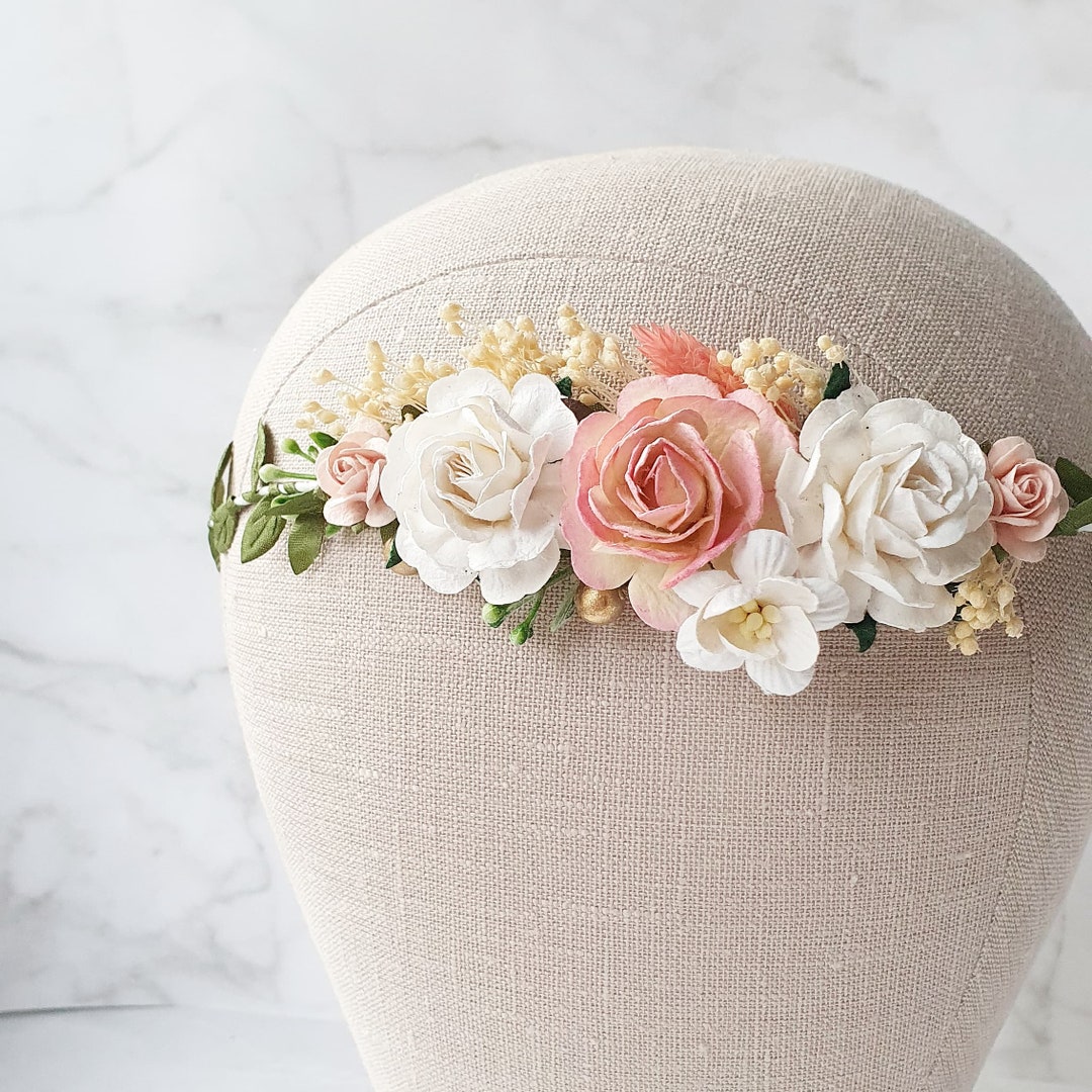 Blush Baby Flower Crown Pink Baby Breath Flower Girl Crown Soft Pink ...