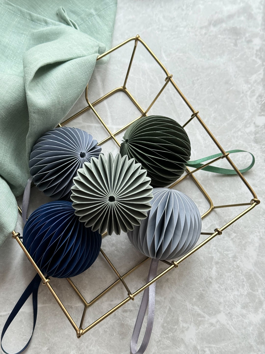 Paper Handmade Decoration, Scandi Christmas Decoration, Honeycomb ...