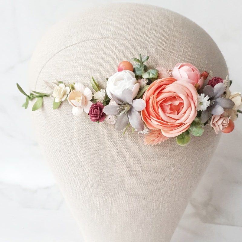 Peach Flower Crown - Etsy