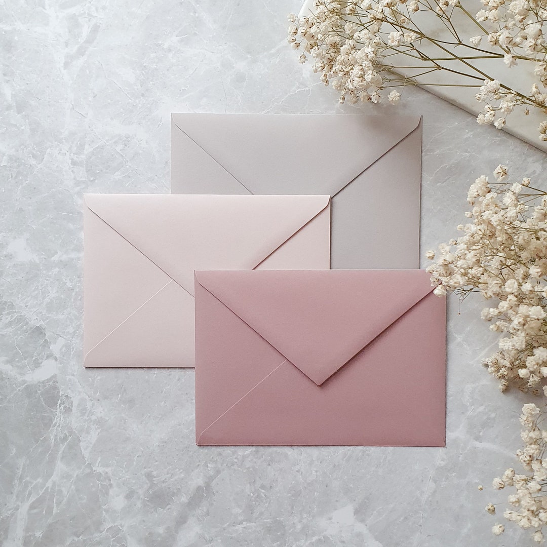 C6 SIZE Blush Wedding Envelope Taupe Grey Invitation Envelope Wedding ...
