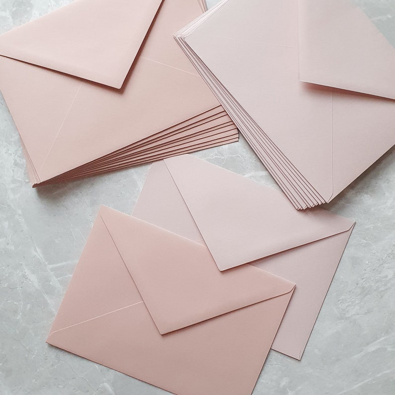 C6, B6 SIZE Blush Wedding Envelope Soft Pink Invitation Envelope ...